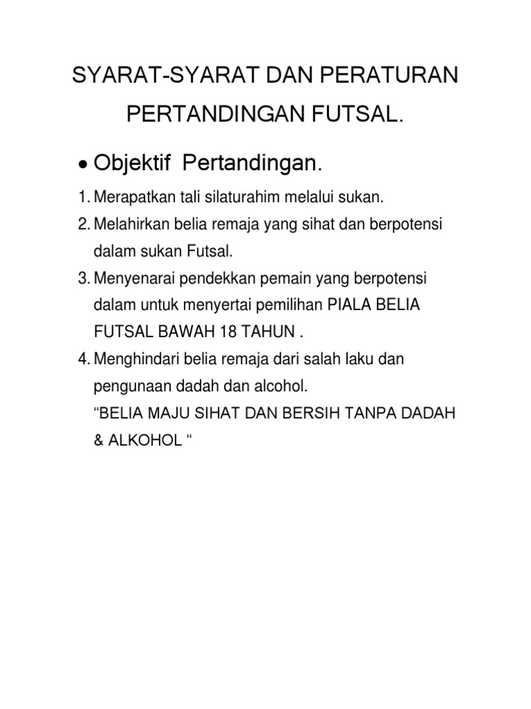 Syarat-Syarat Futsal | PDF