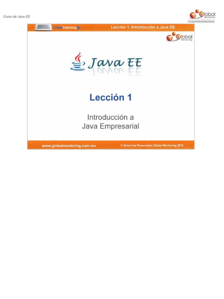 Curso Java EE - 01 Leccion 01 - Teoria | PDF | Plataforma Java | Enterprise Java Beans