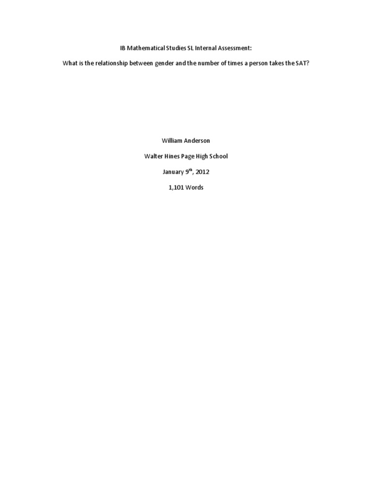 Math Internal Assessment | PDF | Chi Squared Test | P Value