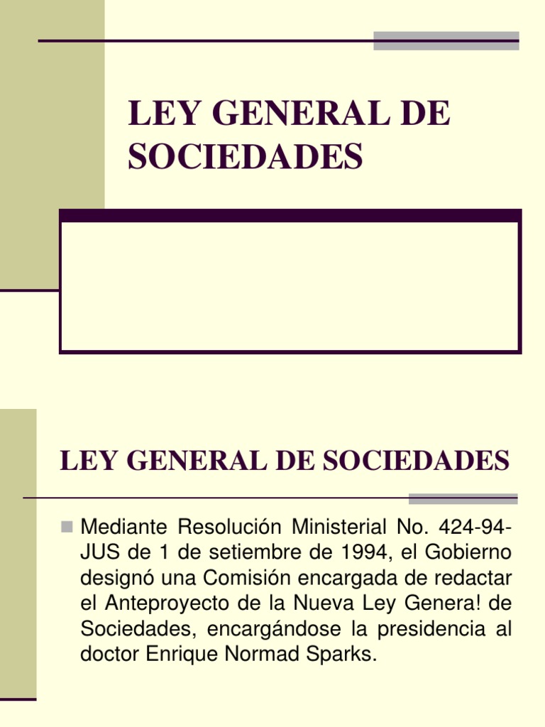 Ley General de Sociedades | Liquidación | Gobierno
