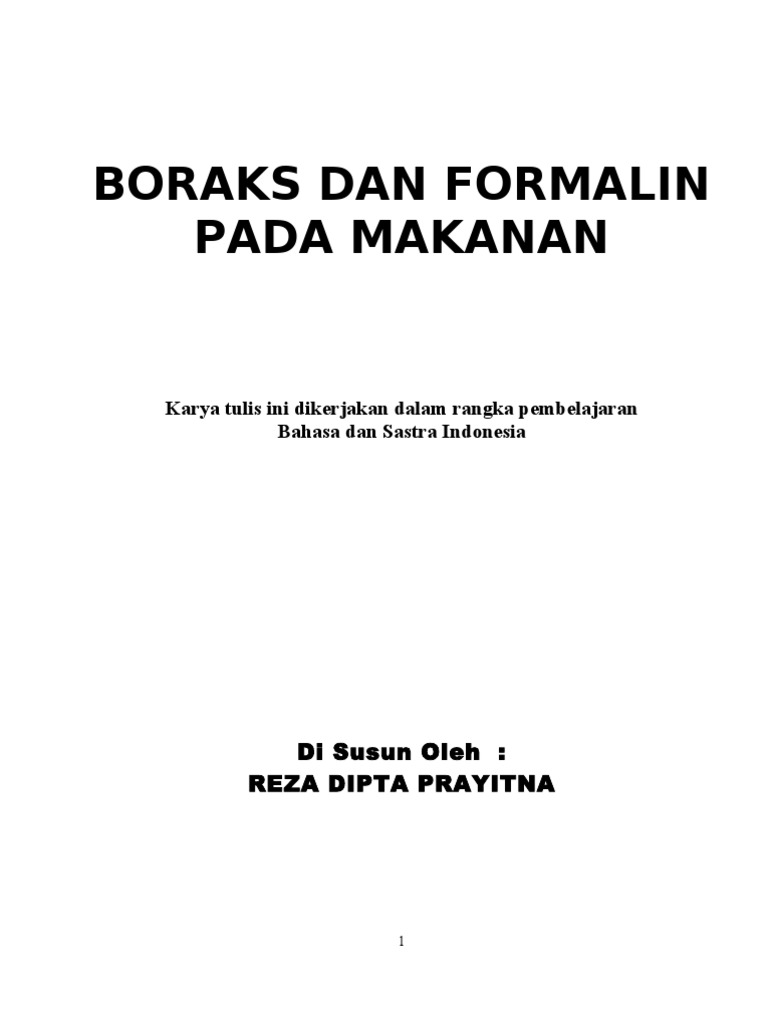 Boraks Dan Formalin Pada Makanan | PDF