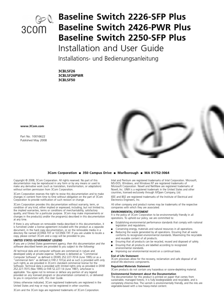 Baseline Switch 2226-SFP Plus Baseline Switch 2426-PWR Plus Baseline ...
