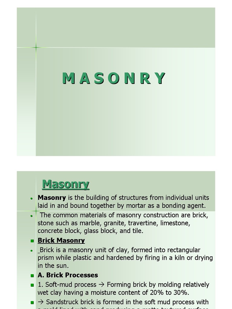 Masonry 1 | PDF | Masonry | Brick