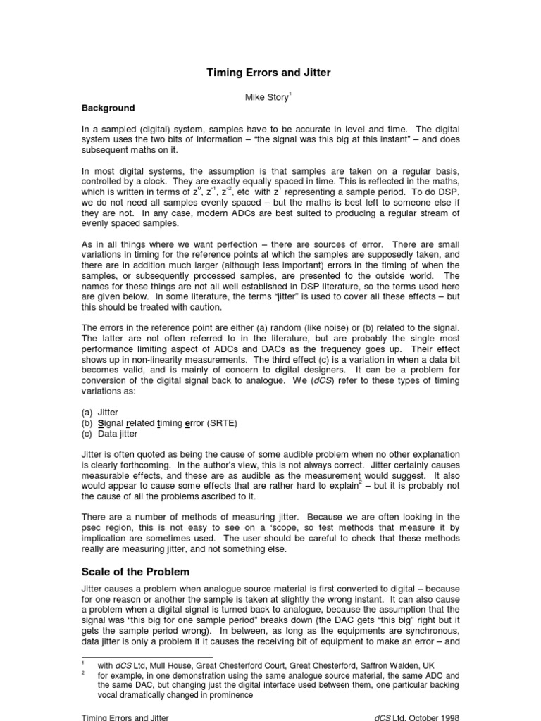 Jitter | PDF | Sampling (Signal Processing) | Analog To Digital Converter