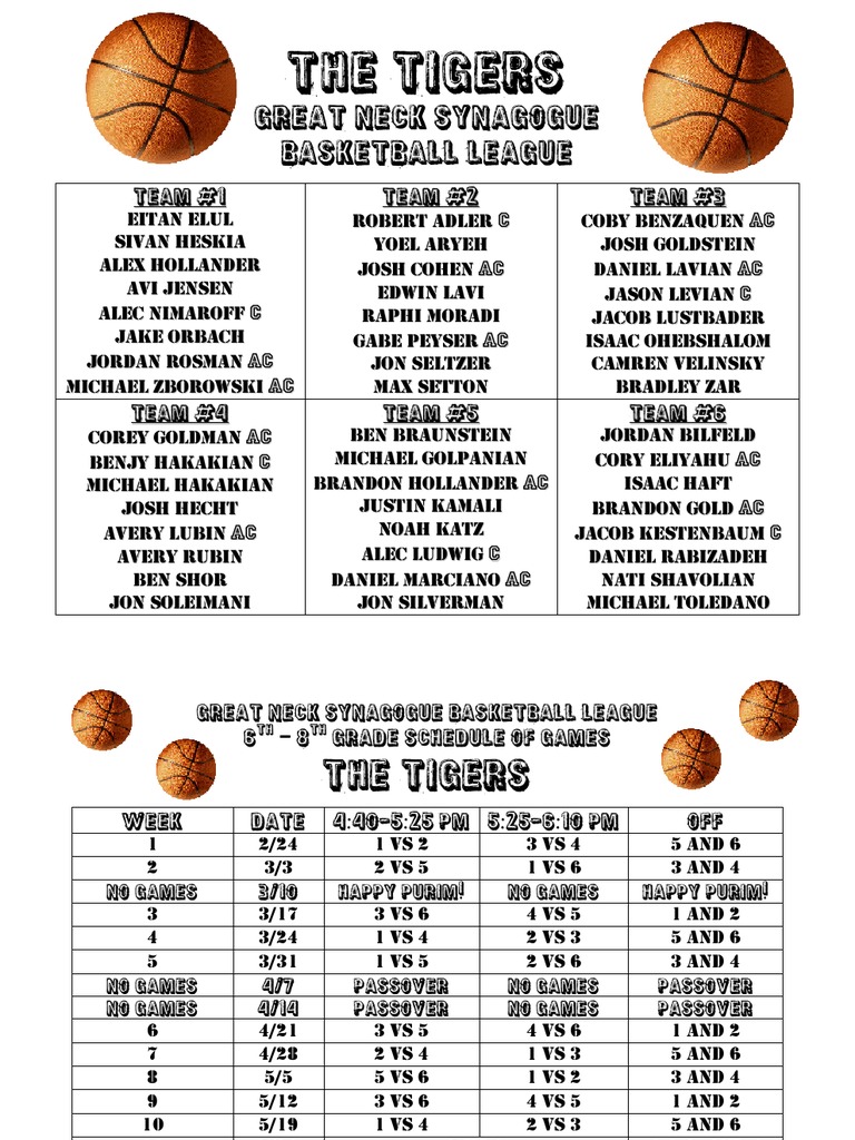 Basketball Final Team Schedule 09 | PDF