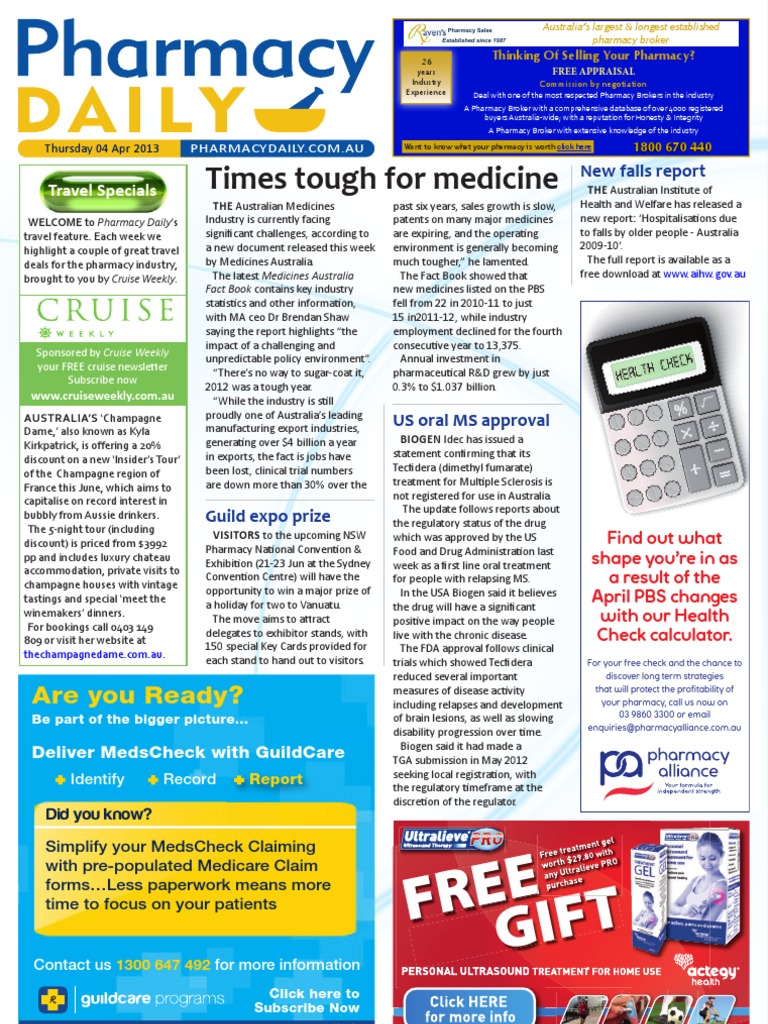 Pharmacy Daily For Thu 04 Apr 2013 - Times Tough, New MS Drug, Glucose ...