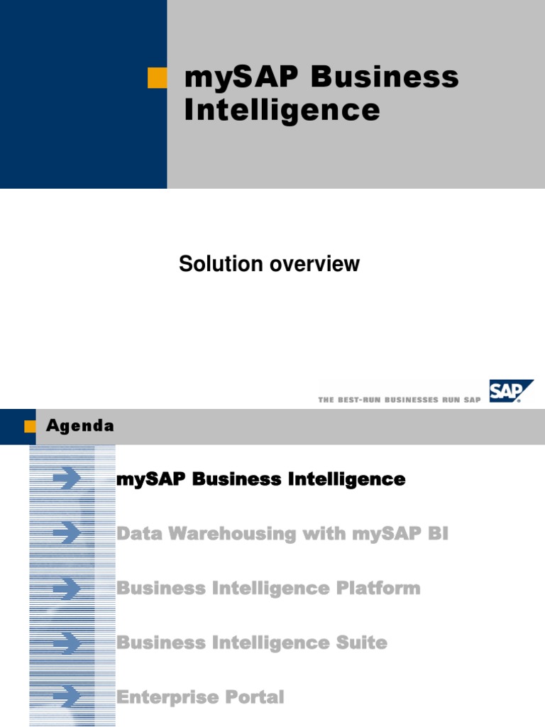 mySAP Business Intelligence Overview | PDF | Business Intelligence ...