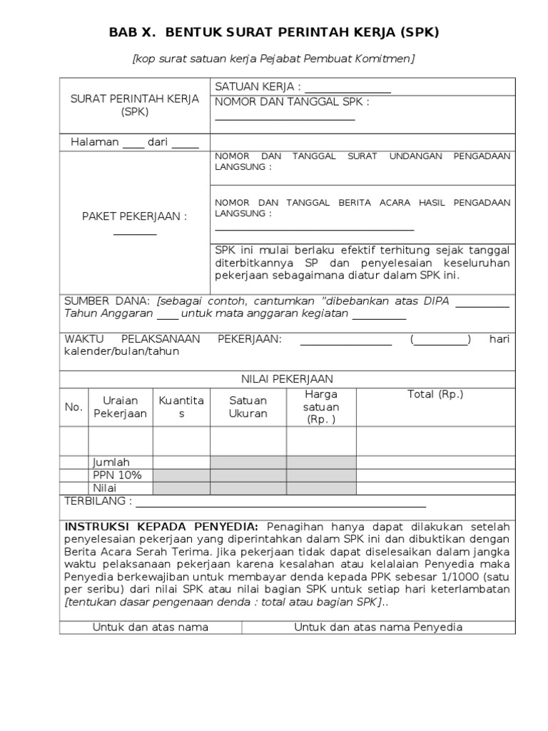 Contoh SPK | PDF