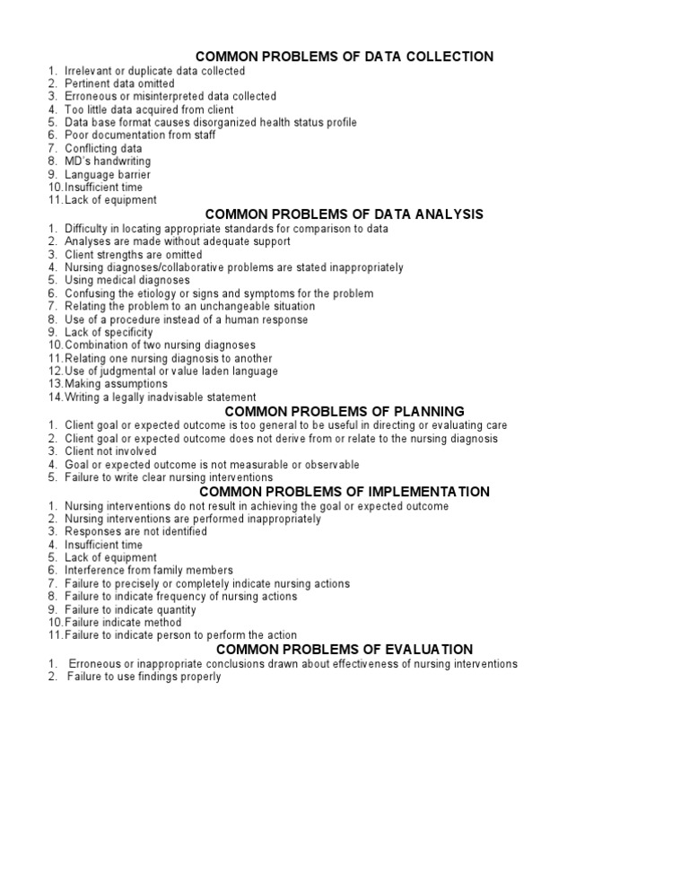 Common Problems of Data Collection | PDF