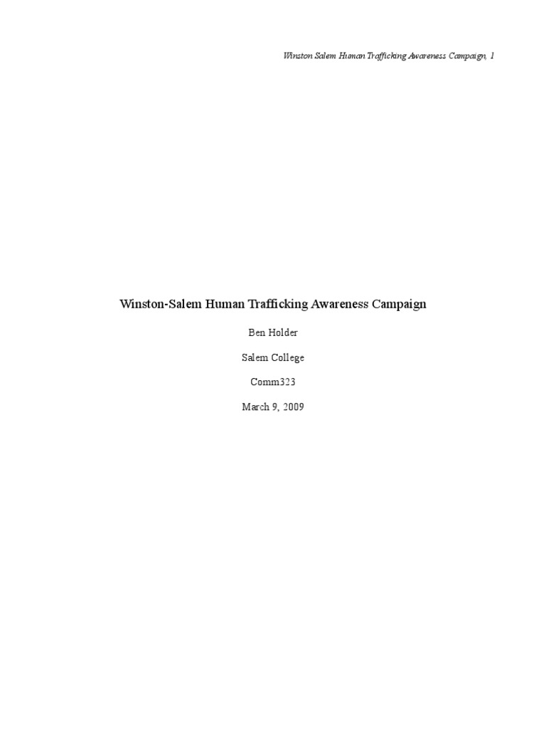 3human Trafficking Paper | PDF | Human Trafficking | Target Audience