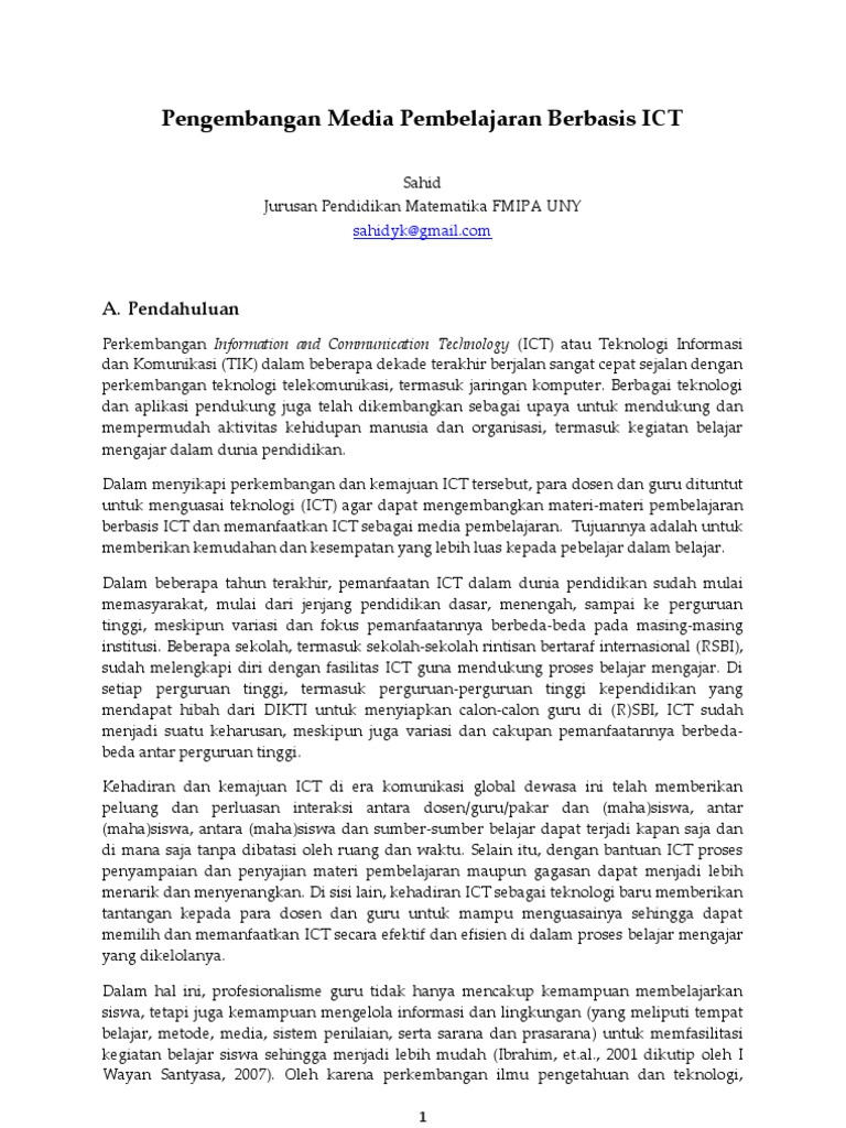 Pengembangan Media Pembelajaran Berbasis ICT | PDF