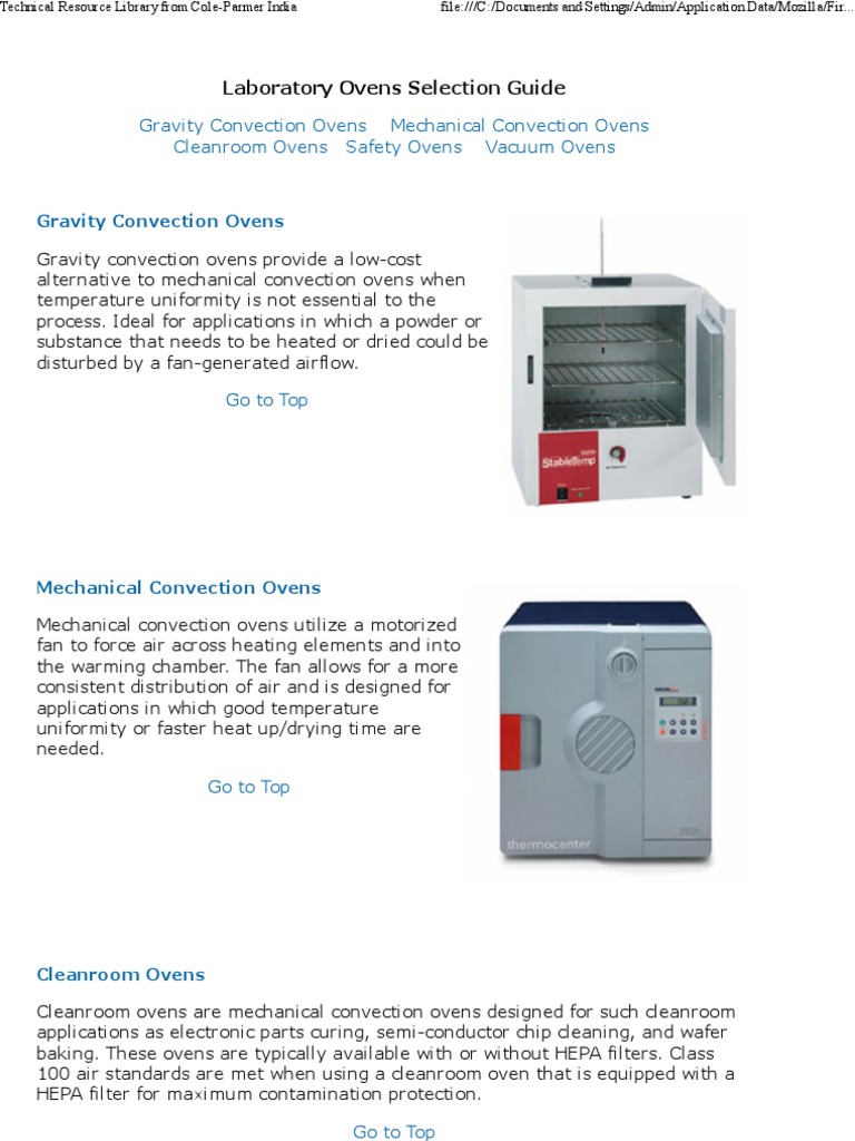 Laboratory Ovens Selection Guide | PDF