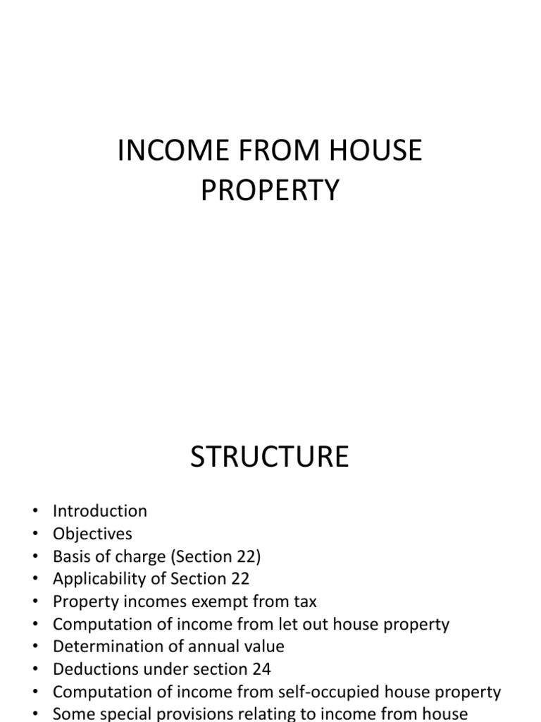 Income From House Property | PDF | Renting | Tax Deduction
