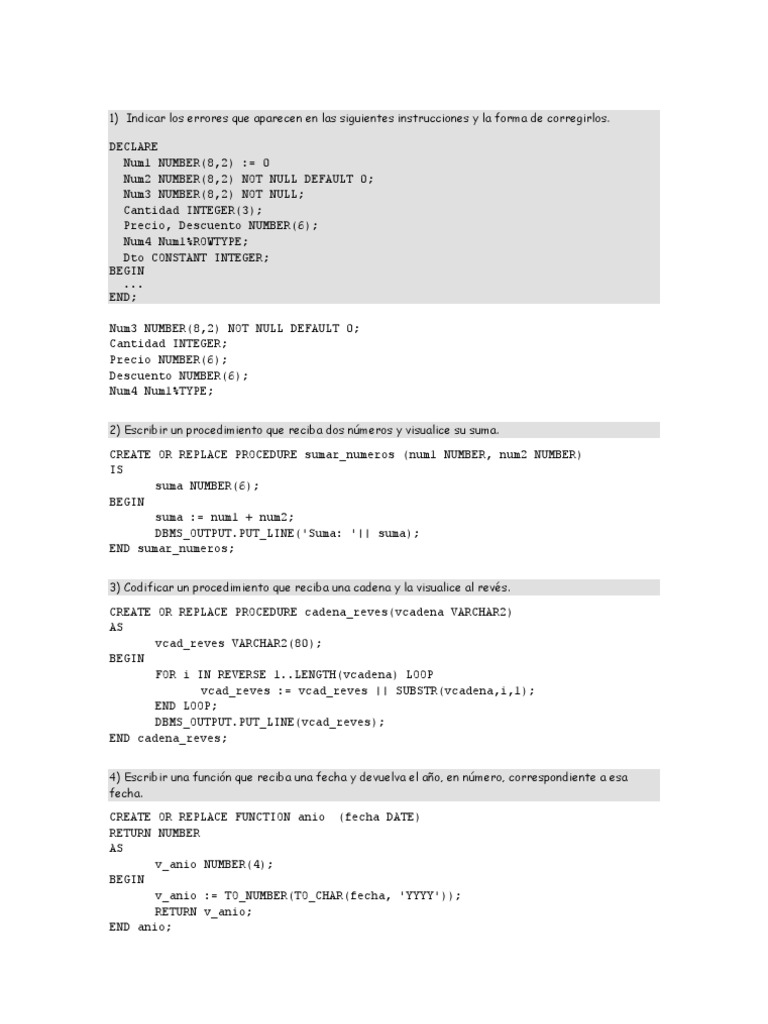 Soluciones 1 PDF | PDF | Pl / Sql | Recuperación de información
