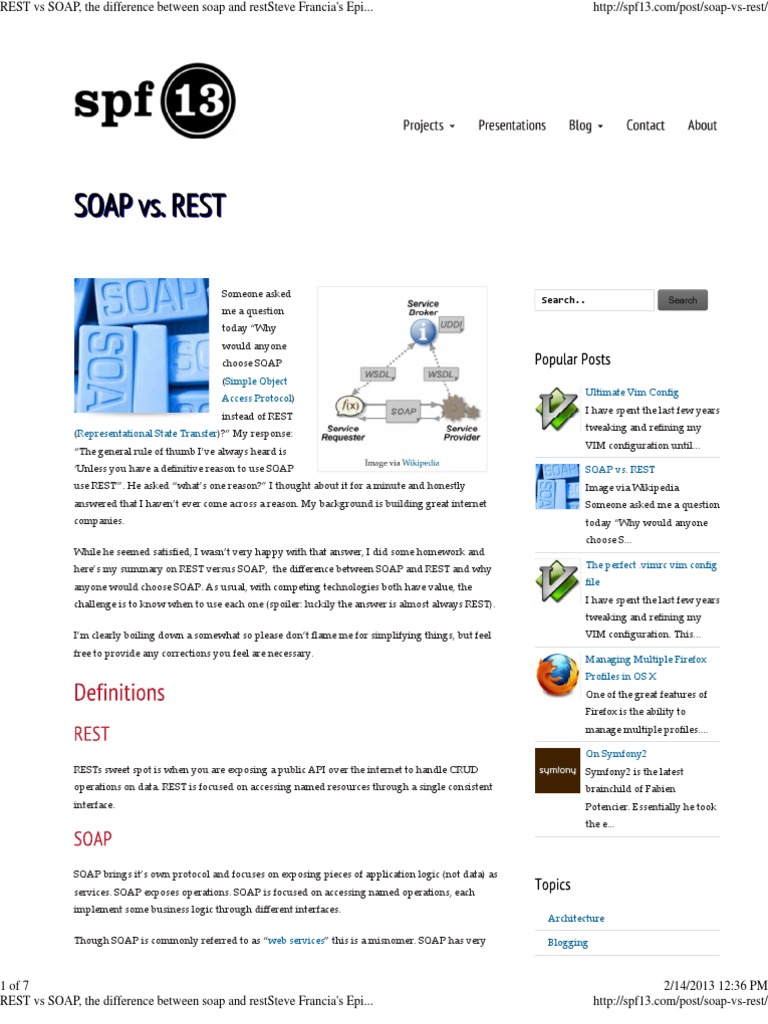 REST Vs SOAP, The Difference Between Soap and RestSteve Francia's Epic ...