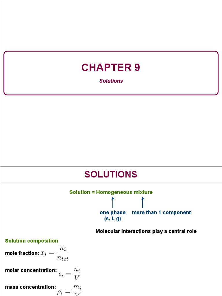 Chem131 Chapter9 | PDF | Solution | Mathematical Physics