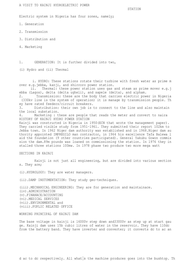 A Visit To Kaniji Dam | PDF | Power Station | Hydroelectricity