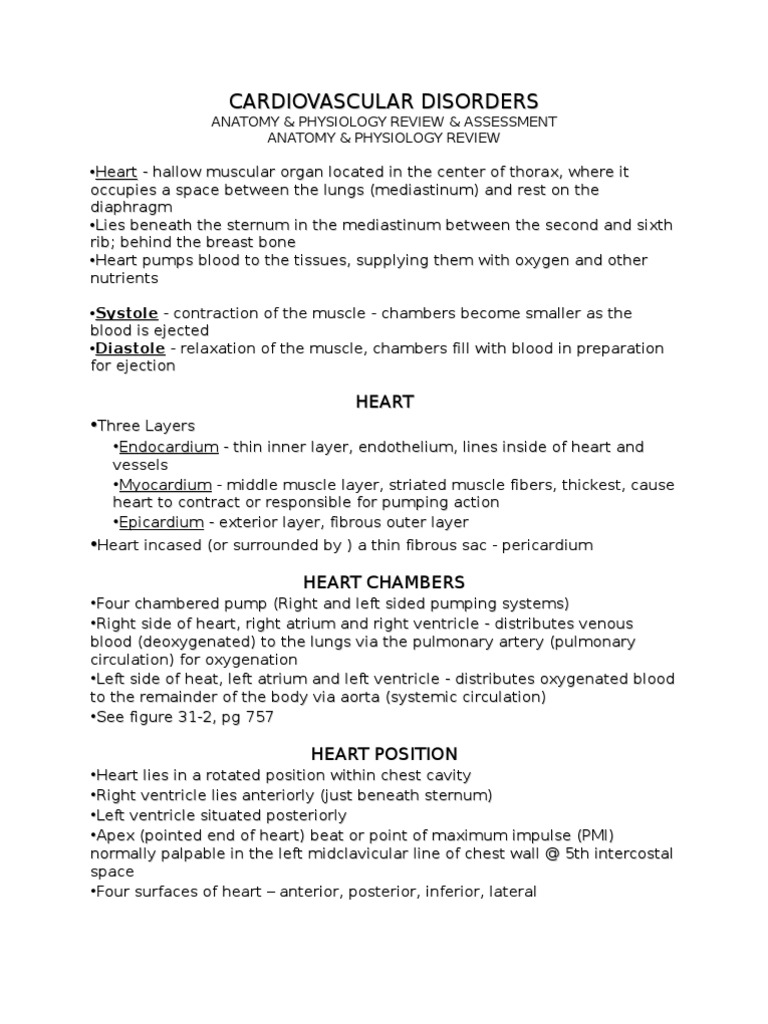 Cardiovascular Disorders | PDF | Coronary Circulation | Heart