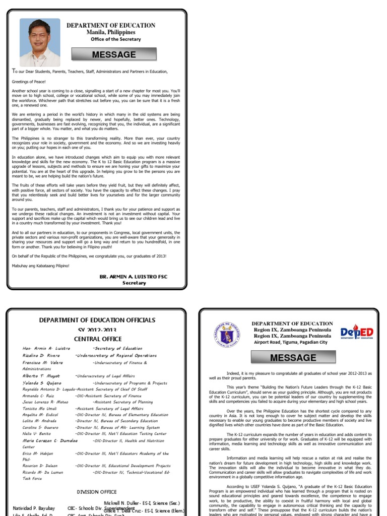 Graduation Messages | PDF | Cognition | Schools