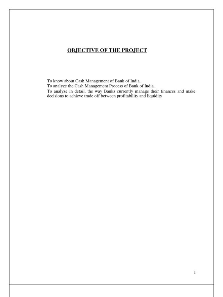 Project Cash Management in Banks Project | PDF | Securities (Finance ...