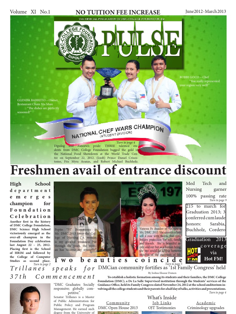 Pulse Issue (School Year 2012-2013 1st&2nd Semester) | PDF | Leadership ...