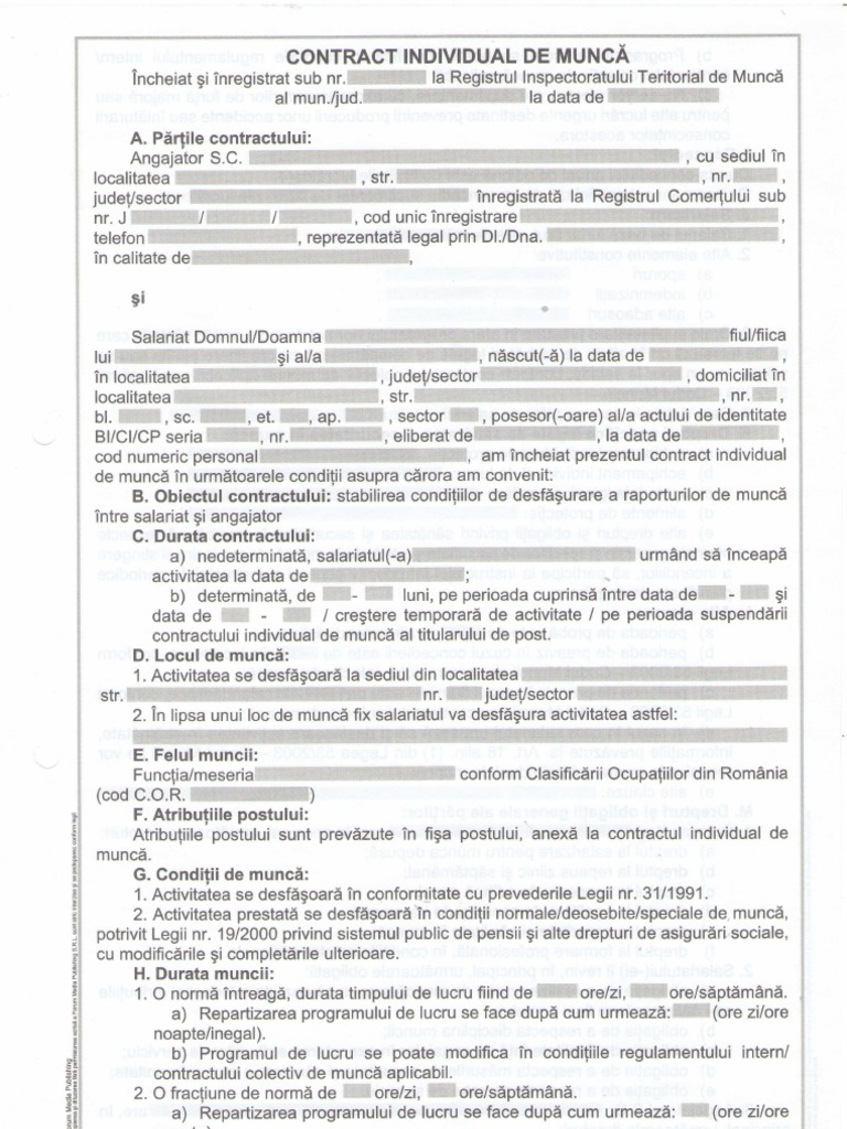 Contract de Munca | PDF