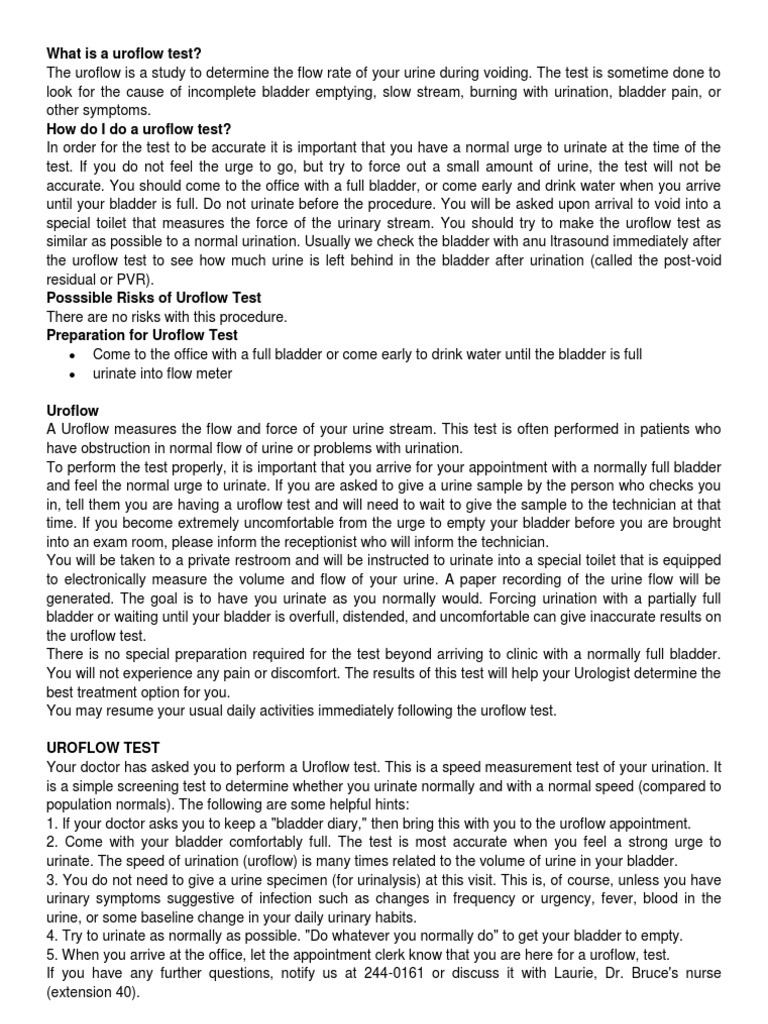 Uroflow Test | PDF | Urinary Incontinence | Urination