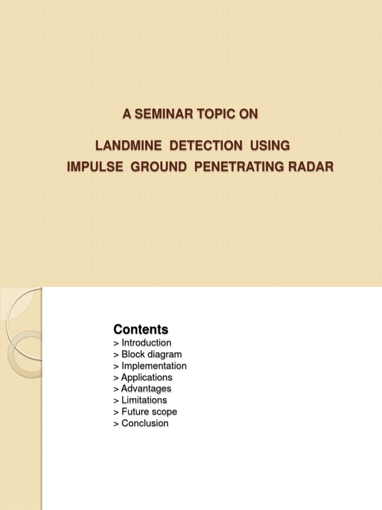 Landmine Detection Using Impulse Ground Penetrating Radar Download Free Pdf Analog To