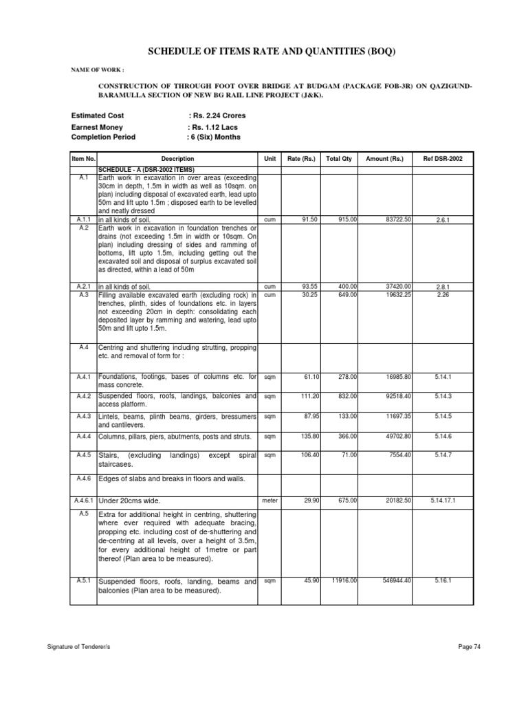 BOQ (FOB-3R) | Structural Steel | Metal Fabrication