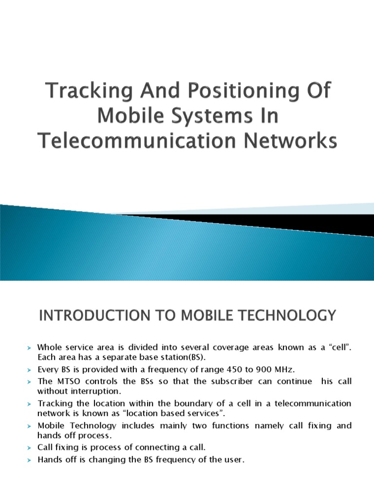 Tracking and Positioning of Mobile Systems in Telecommunication ...