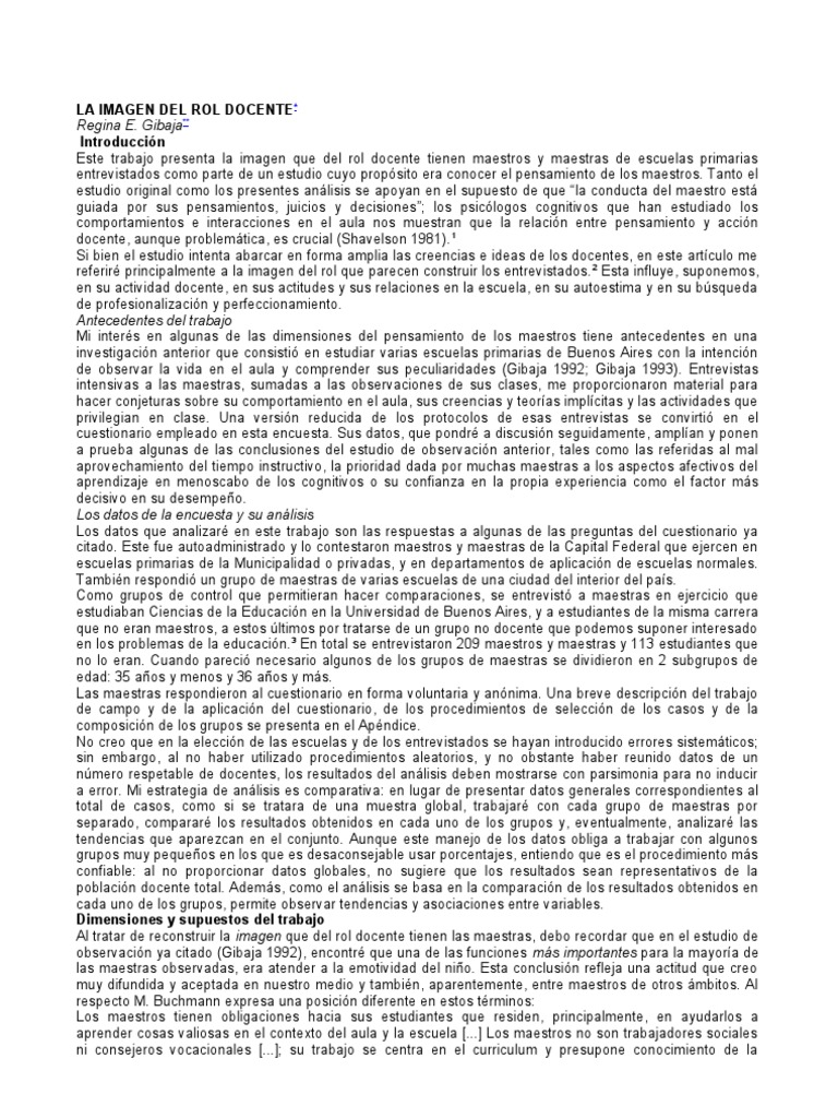 Imagen del Rol Docente en Primaria | PDF | Aprendizaje | Comportamiento