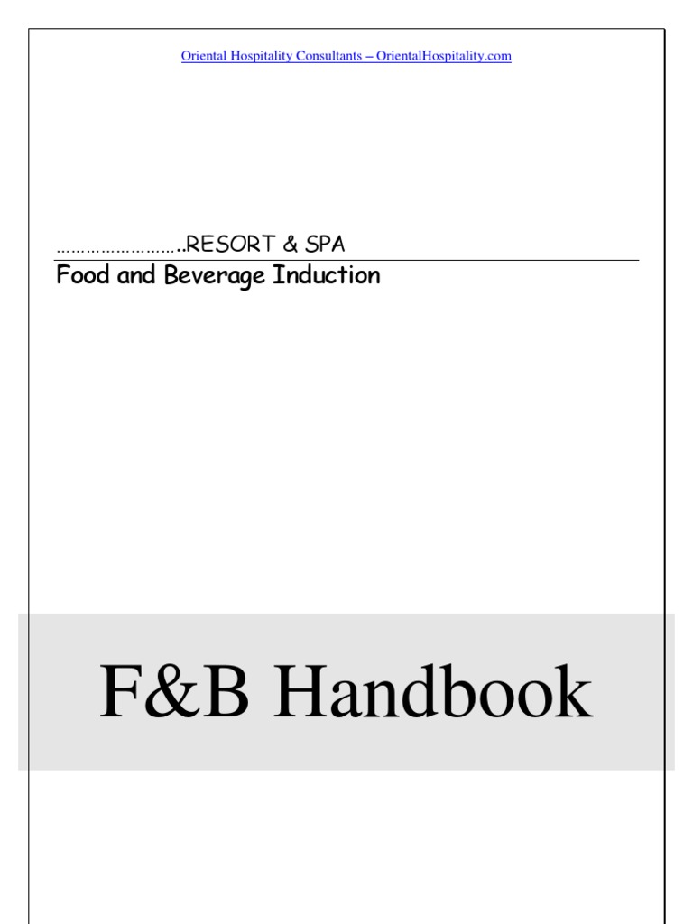 7.04 F - B Induction Manual 18p | Download Free PDF | Waiting Staff | Chef