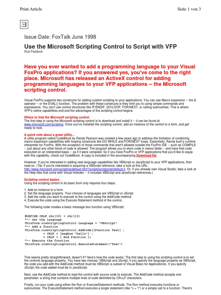 FT19986 - 8 - Use The Microsoft Scripting Control To Script With VFP ...