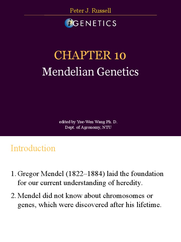 Ch10 Mendelian Genetics | PDF | Dominance (Genetics) | Allele