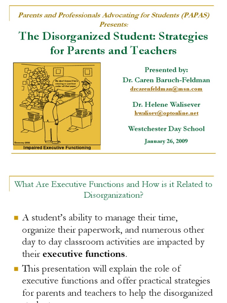 Strategies for Disorganized Students | PDF | Executive Functions ...