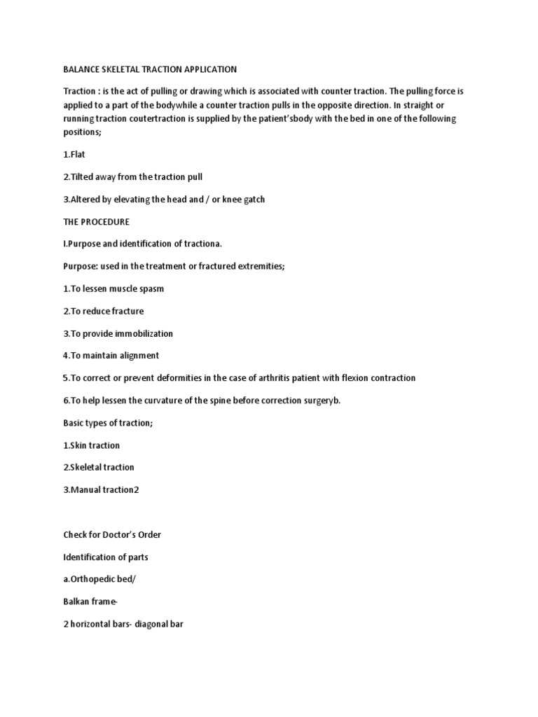 Balanced Skeletal Traction Guide | PDF | Musculoskeletal System ...