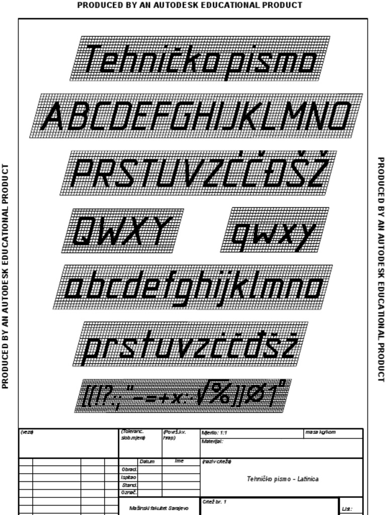 Tehnicko Pismo - Latinica Print | PDF