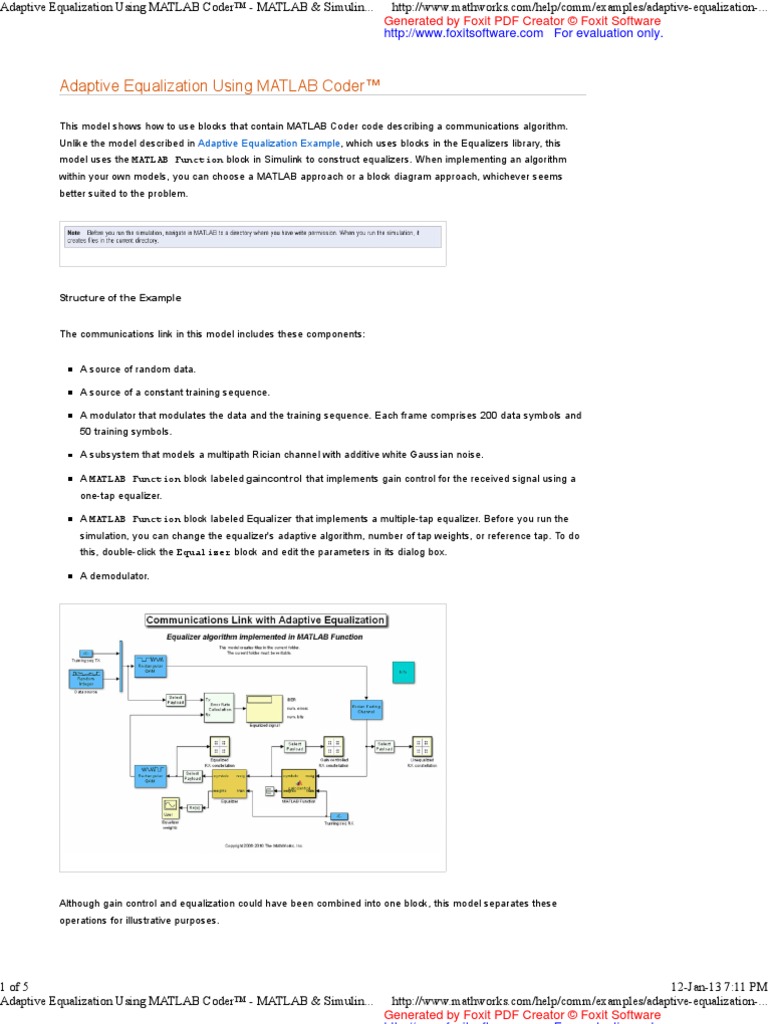 Adaptive Equalization Using MATLAB Coder™ - MATLAB | PDF | Parameter ... Adaptive Equalization Using MATLAB Coder™ - MATLAB | PDF | Parameter ...