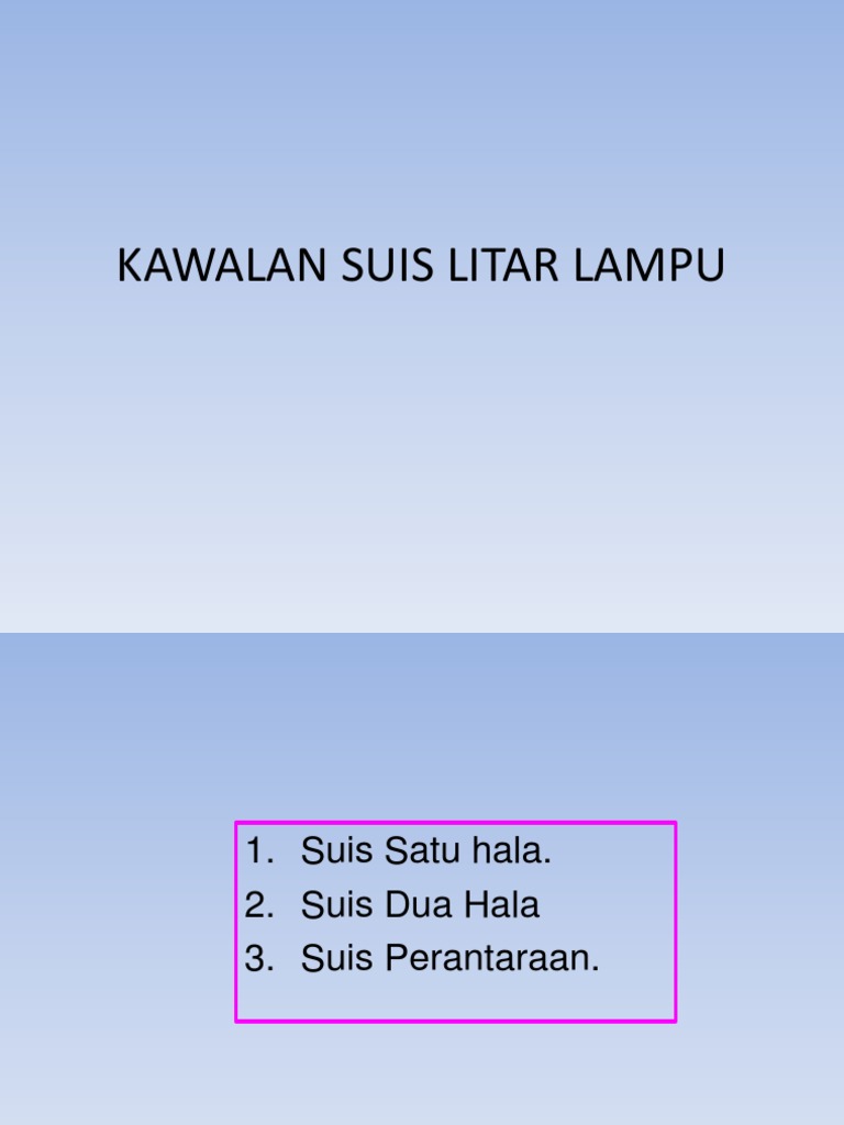 Kawalan Suis Litar Lampu | PDF