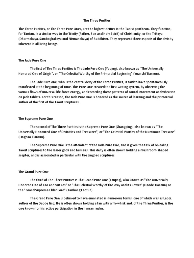 The Three Purities | PDF | Chinese Literature | Eastern Philosophy