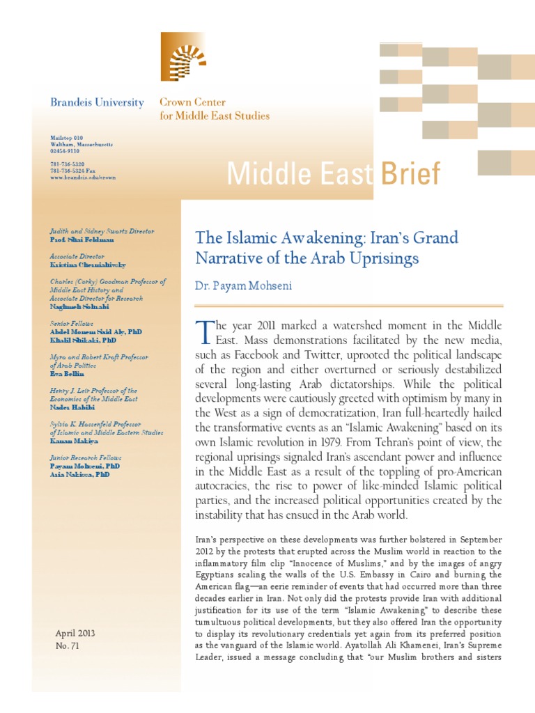 The Islamic Awakening: Iran's Grand Narrative of The Arab Uprisings ...