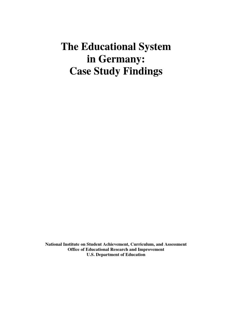 The Educational System in Germany: Case Study Findings | PDF | Teachers ...