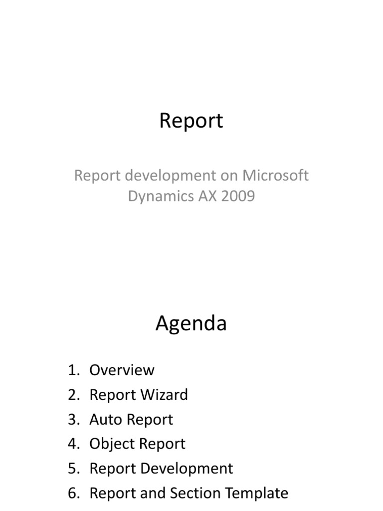 Report Microsoft Dynamics AX | PDF | Page Layout | Menu (Computing)