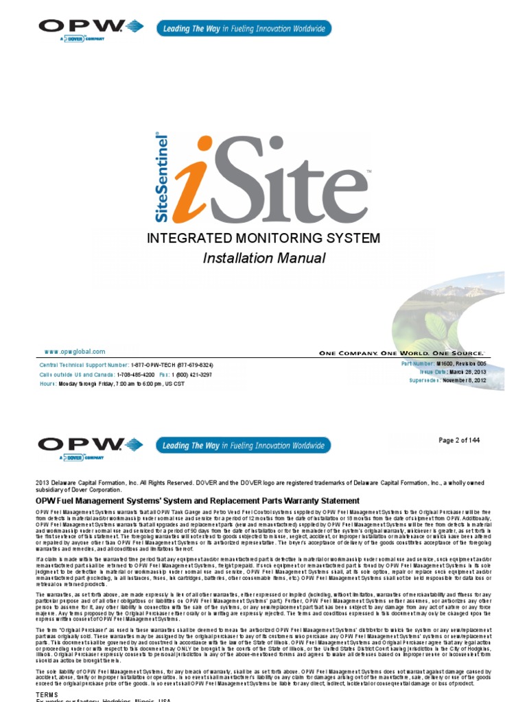 M1600 SiteSentinel® Isite™ Installation Manual | PDF | Ip Address ...