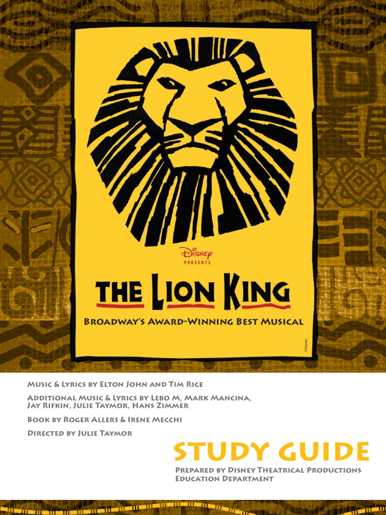 The Lion King Study Guide | PDF | Mask | Theatre