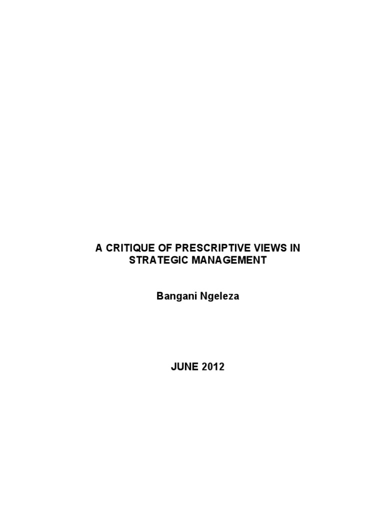 Critique Paper (Rev3) | PDF | Strategic Management | Paradigm