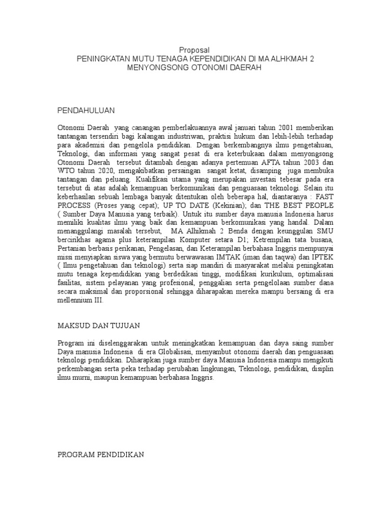 Contoh Proposal Proyek | PDF