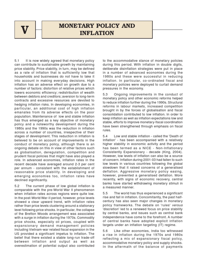 Monetary Policy and Inflation | PDF
