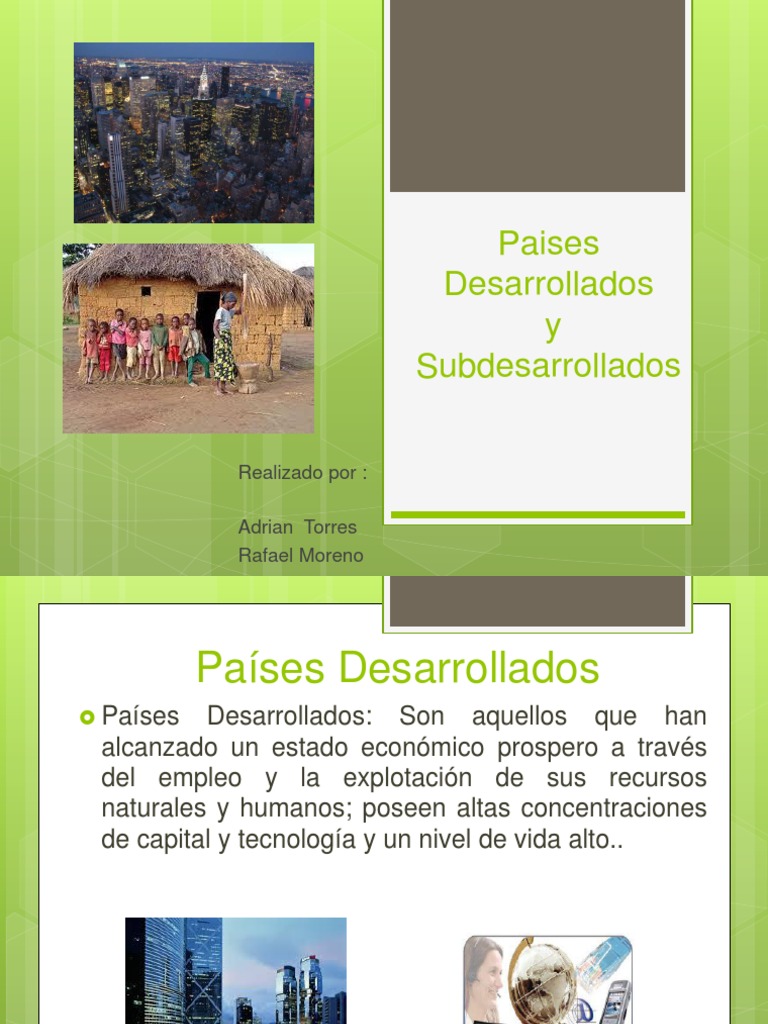 Paises Desarrollados y Subdesarrollados | PDF | Población | País en ...