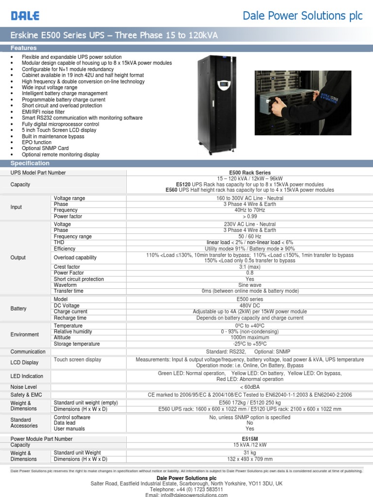 E500 Series UPS Datasheet | PDF | Programmable Logic Controller ...